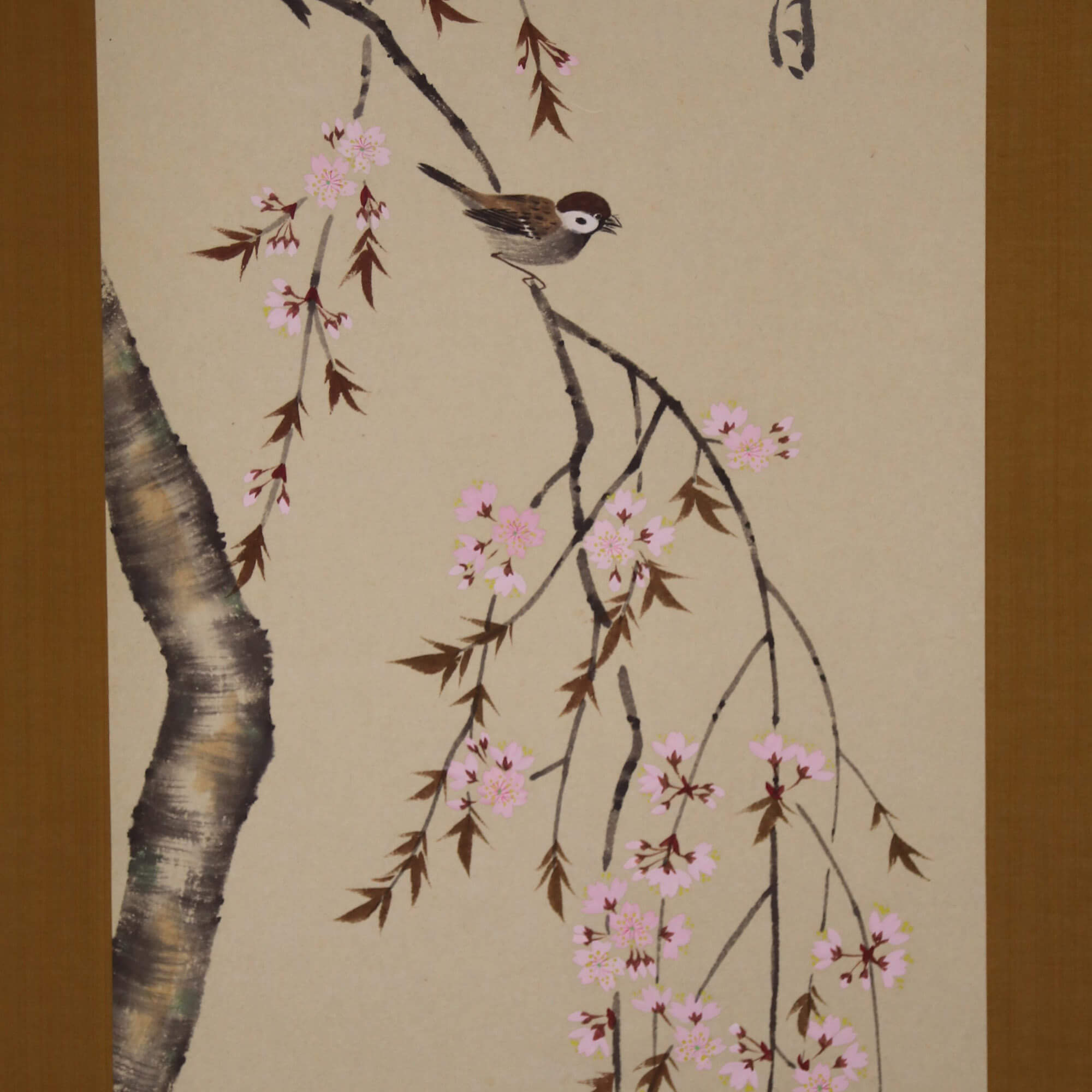 Kakejiku Hanging Scroll: A Weeping Cherry Tree / Miyake Wakō - ART NOMURA