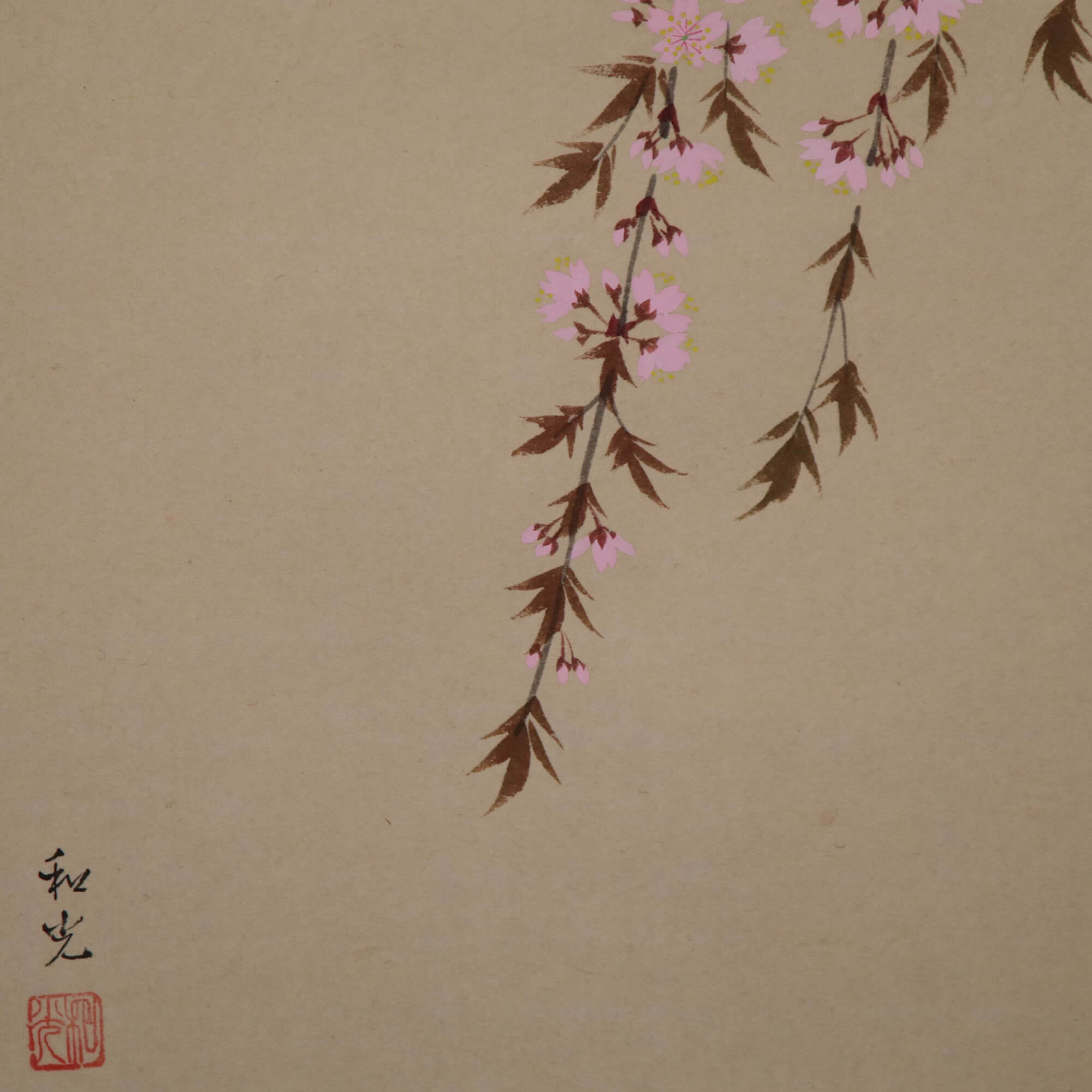 Kakejiku Hanging Scroll: A Weeping Cherry Tree / Miyake Wakō - ART NOMURA